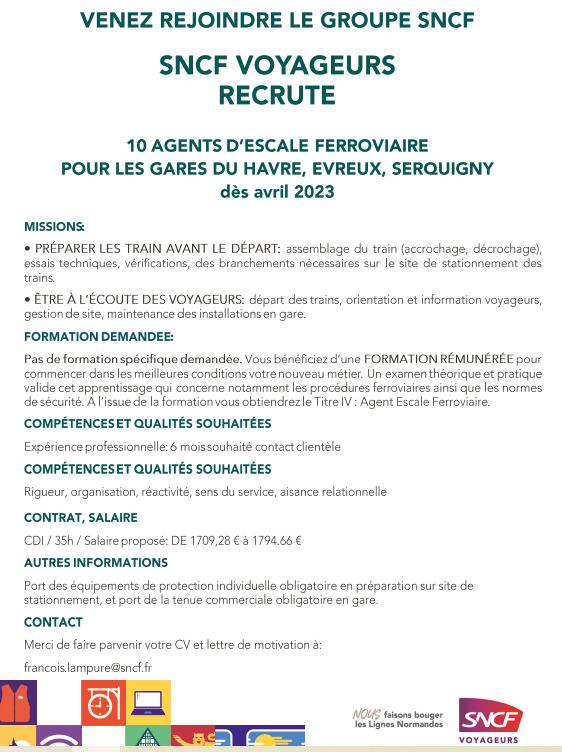 La SNCF recrute des agents d'escale - Serquigny - Site officiel de la Mairie Serquigny – Site ...
