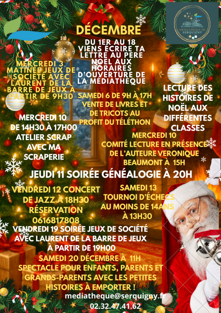 Animations à la médiathèque en décembre - Serquigny - Site officiel de ...